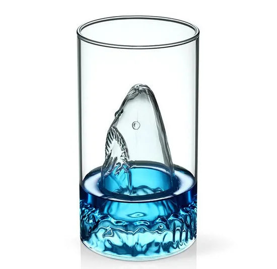 1PC Transparent Glass Cup Shark Glass Milk Tea Water Breakfast Cup Mug ...